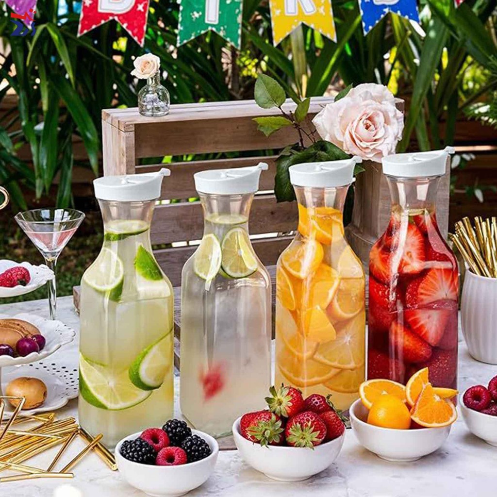 MZ 1L plastic water pitcher with hinged lid, Square Base juice ...