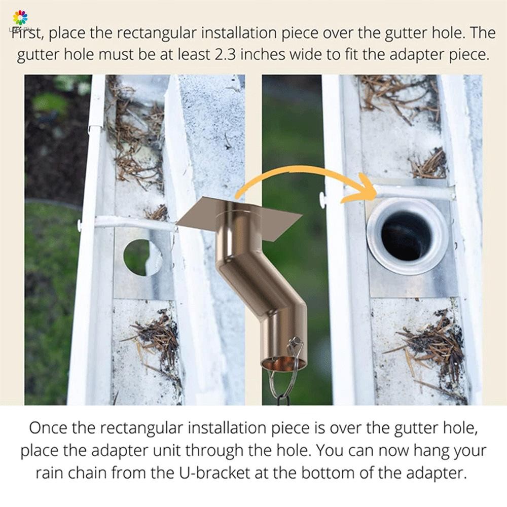 Rain Chain Gutter Adapter Kit Stainless Steel Rain Chain Gutter Adapter for Outdoor Rain Chain ...