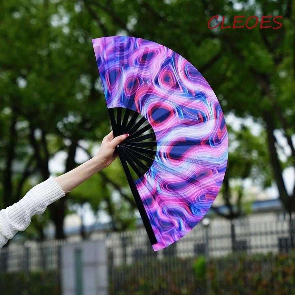 CLEOES Large Folded Hand Fan, Colorful Fans with Lights Foldable ...