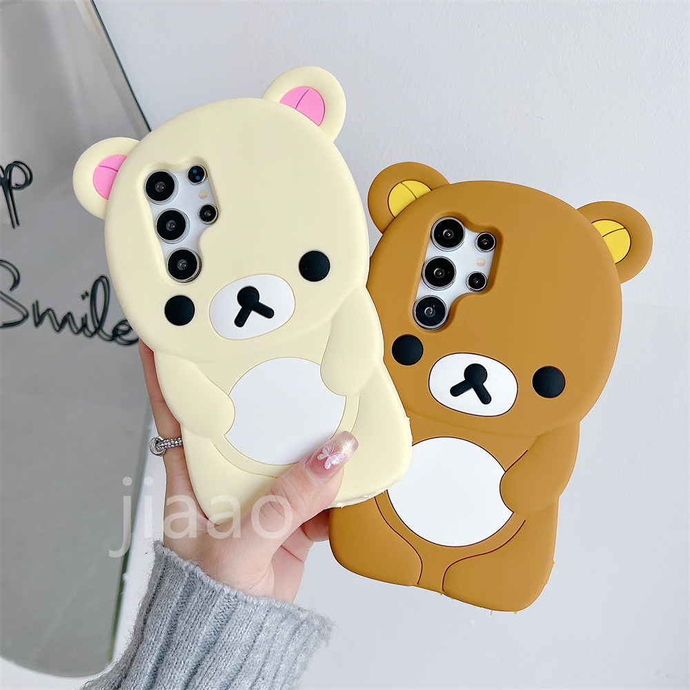 3D Cartoon Kawaii Rilakkuma Bear Silicone Phone Case For Samsung Galaxy ...