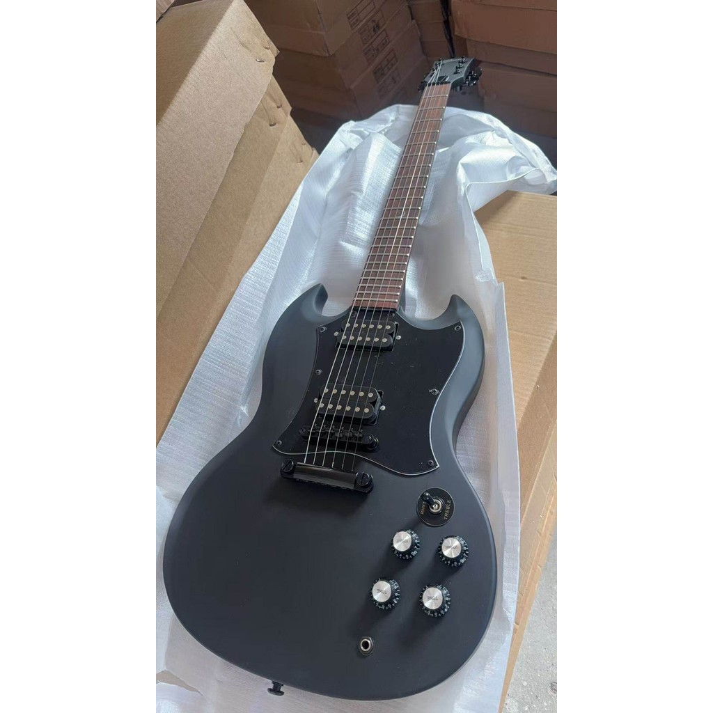 SG Electric Guitar Matte Black Body Professional Guitar | Shopee ...