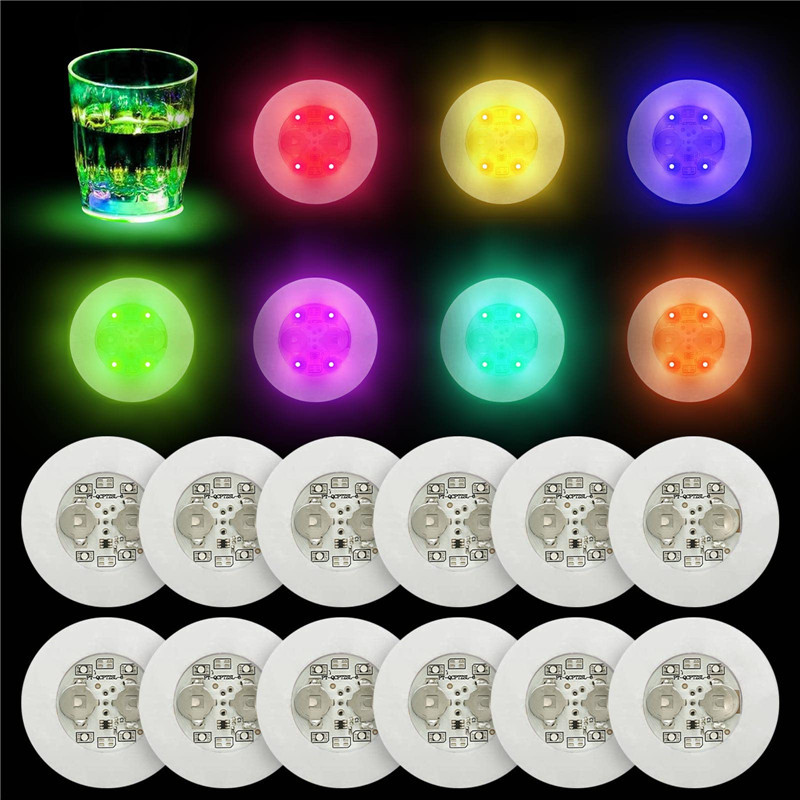 1/10/20/50pcs Luminous Coaster LED Bar Drinks Cup Pad LED Coaster ...