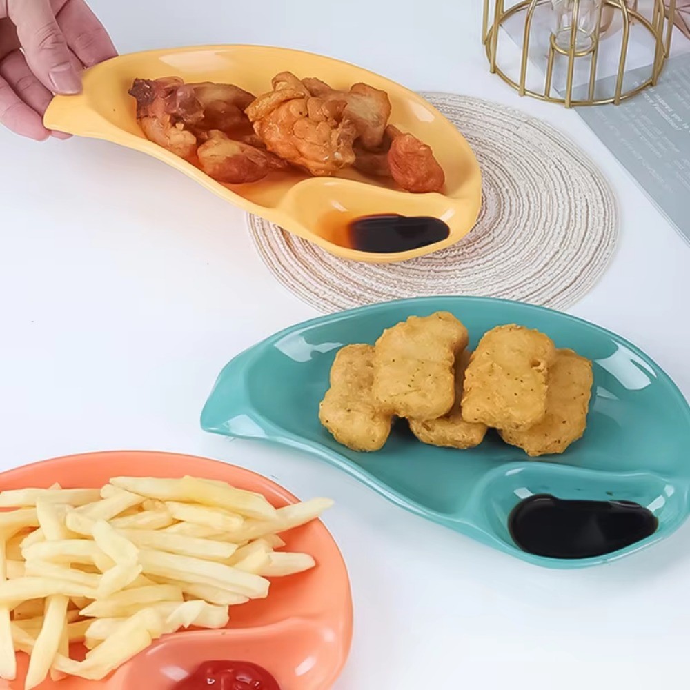 Creative Plastic Mango Shaped Snacks Plate Seasoning Dish Irregular ...