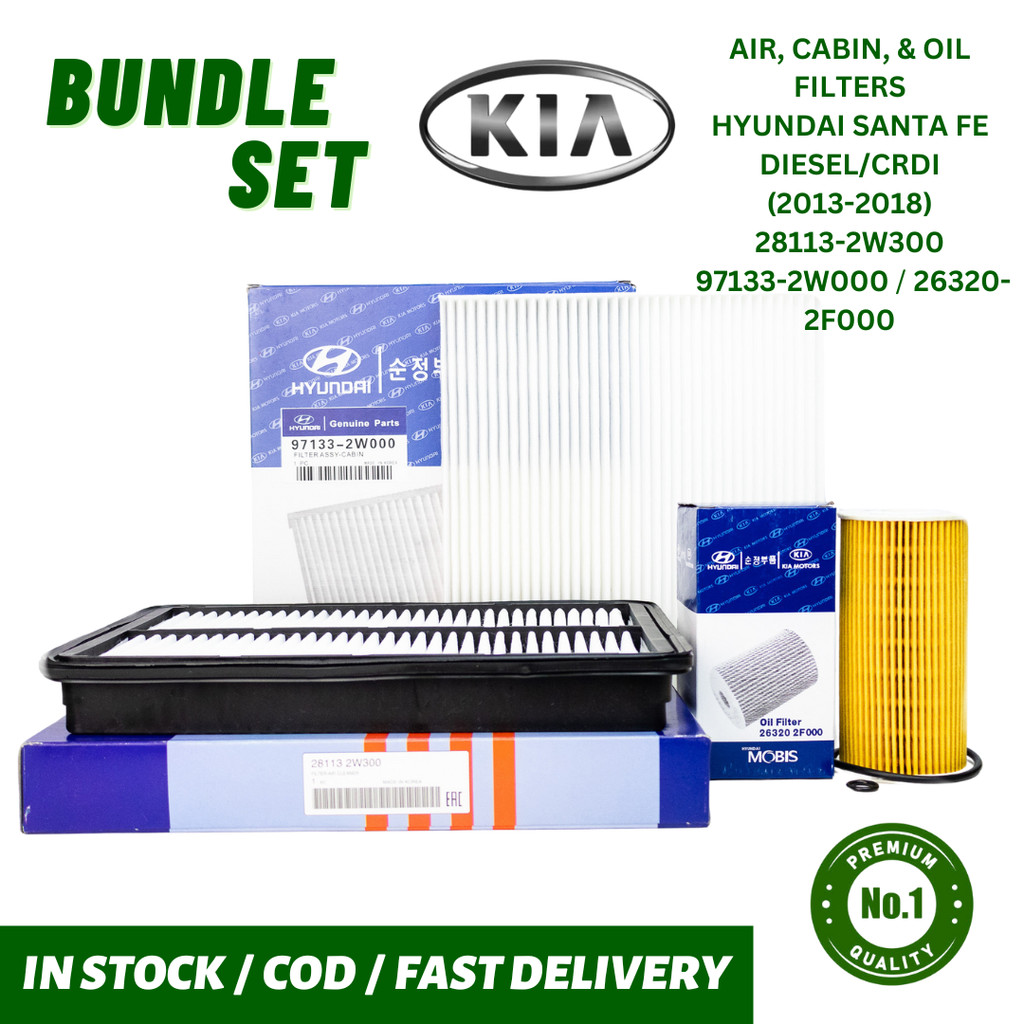 AIR CABIN OIL FILTERS HYUNDAI SANTA FE DIESEL/CRDI (2013-2018)(28113 ...