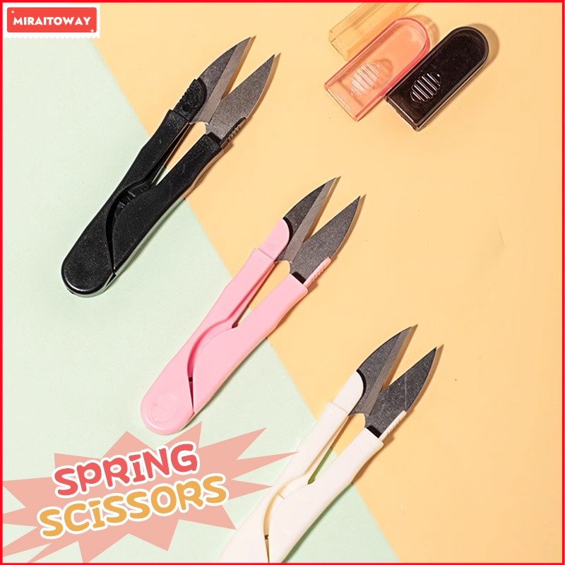 【⚡MT】Mini Portable Safety Spring Scissors Anti-rust Durable Scissors ...