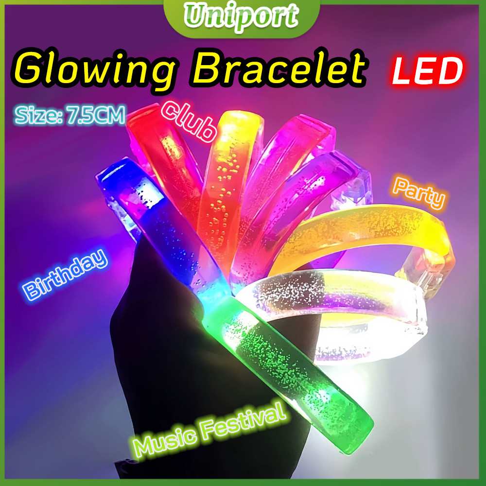 UNI LED Glowing Bracelet Flashing Wristband Bar Concert Cheer Props ...