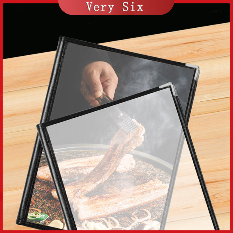 A4 - 1 Page 2 Faces Transparent Menu Display Cover Restaurant Menu ...
