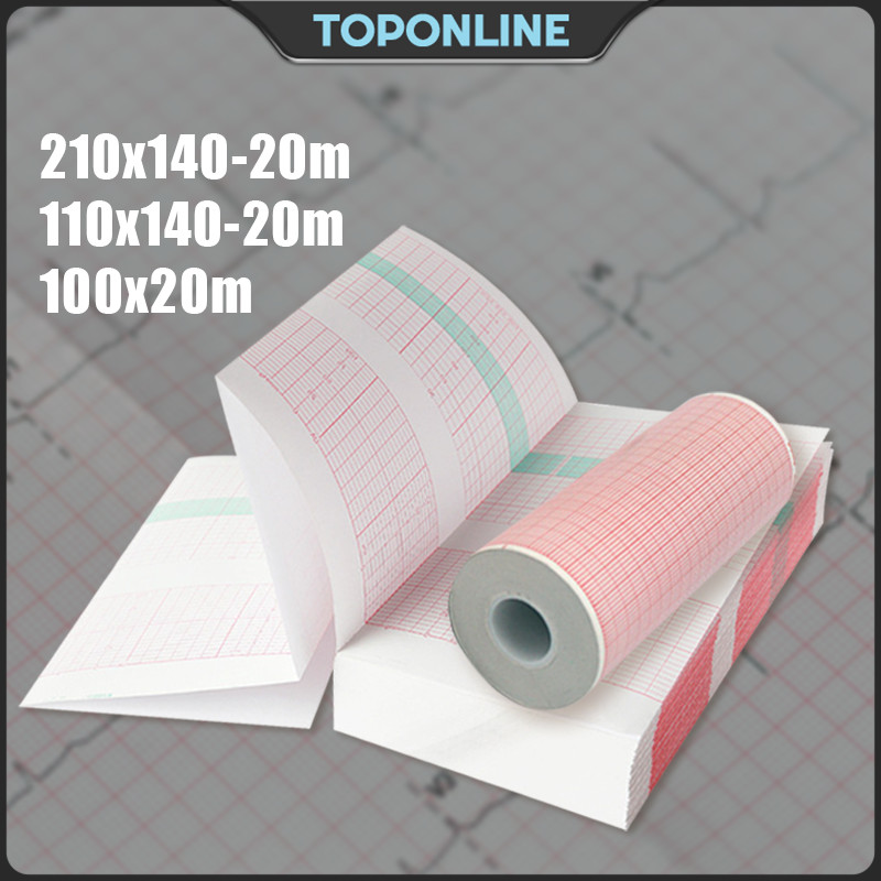 210mm/110mm*20M ECG Recording Paper Red Grid ECG Thermal Diagnostic ...