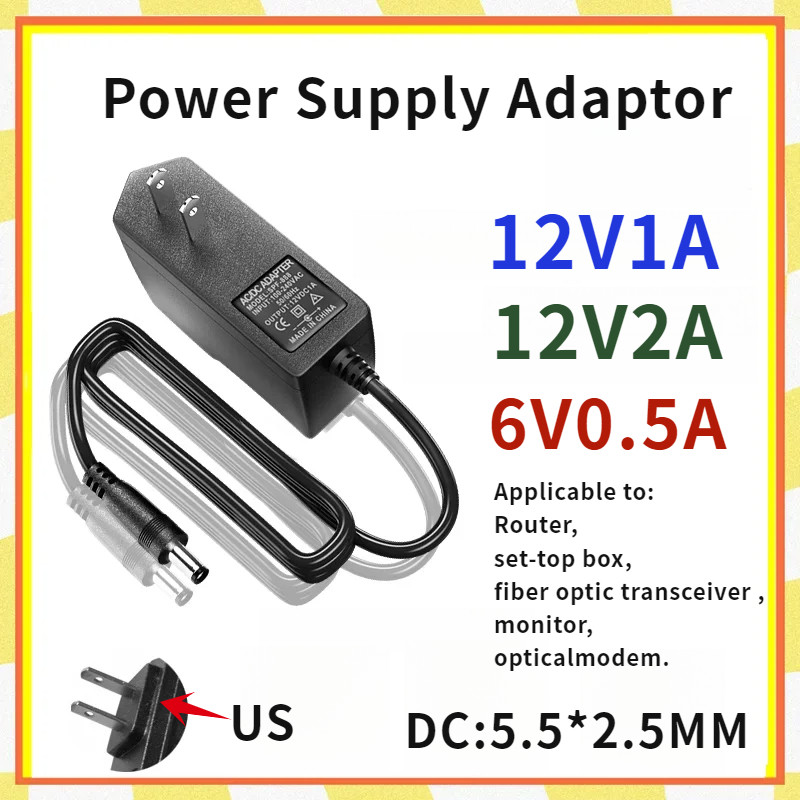 Fiber optic power adapter 12V 1A /12V 2A adapter, AC 100-240V to DC LED ...