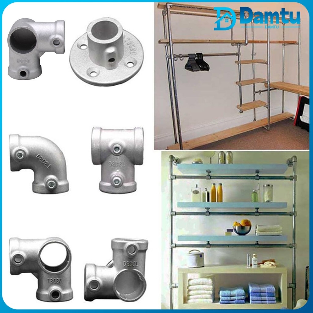 Round Tube Connector Pipe Elbow Tee Base Fittings Aluminum Alloy ...