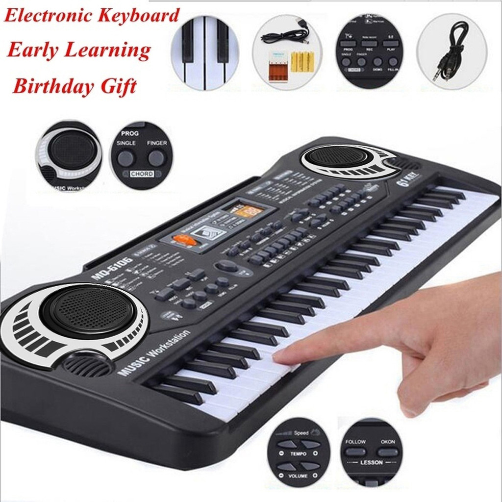 61 Keys Black Digital Music Electronic Keyboard KeyBoard Electric Piano ...