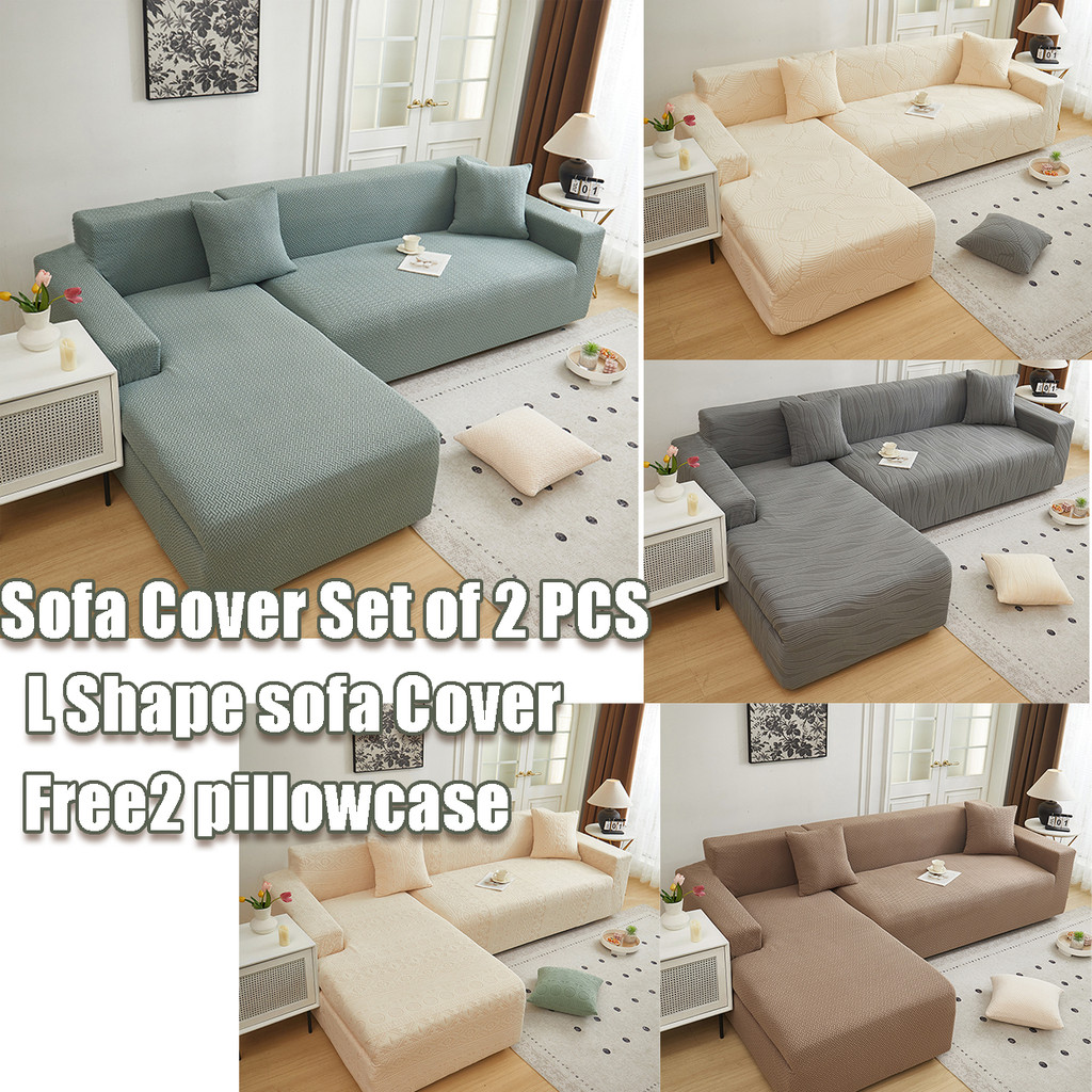 L Shape Sofa Cover Stretchable Full Package Sofa Cover Four Seasons ...