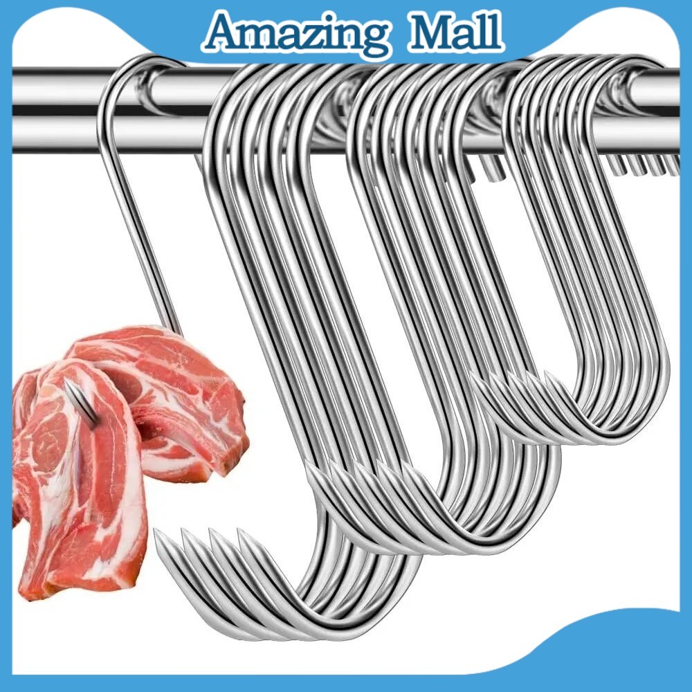 10pcs Stainless Steel Meat Hooks 13cm Butcher Hook Roast Duck Hook Pork ...