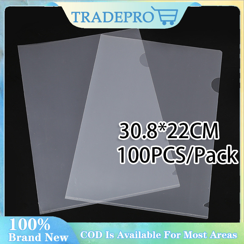 100pcs L Type Folder A4 Transparent File Folder For Classification ...