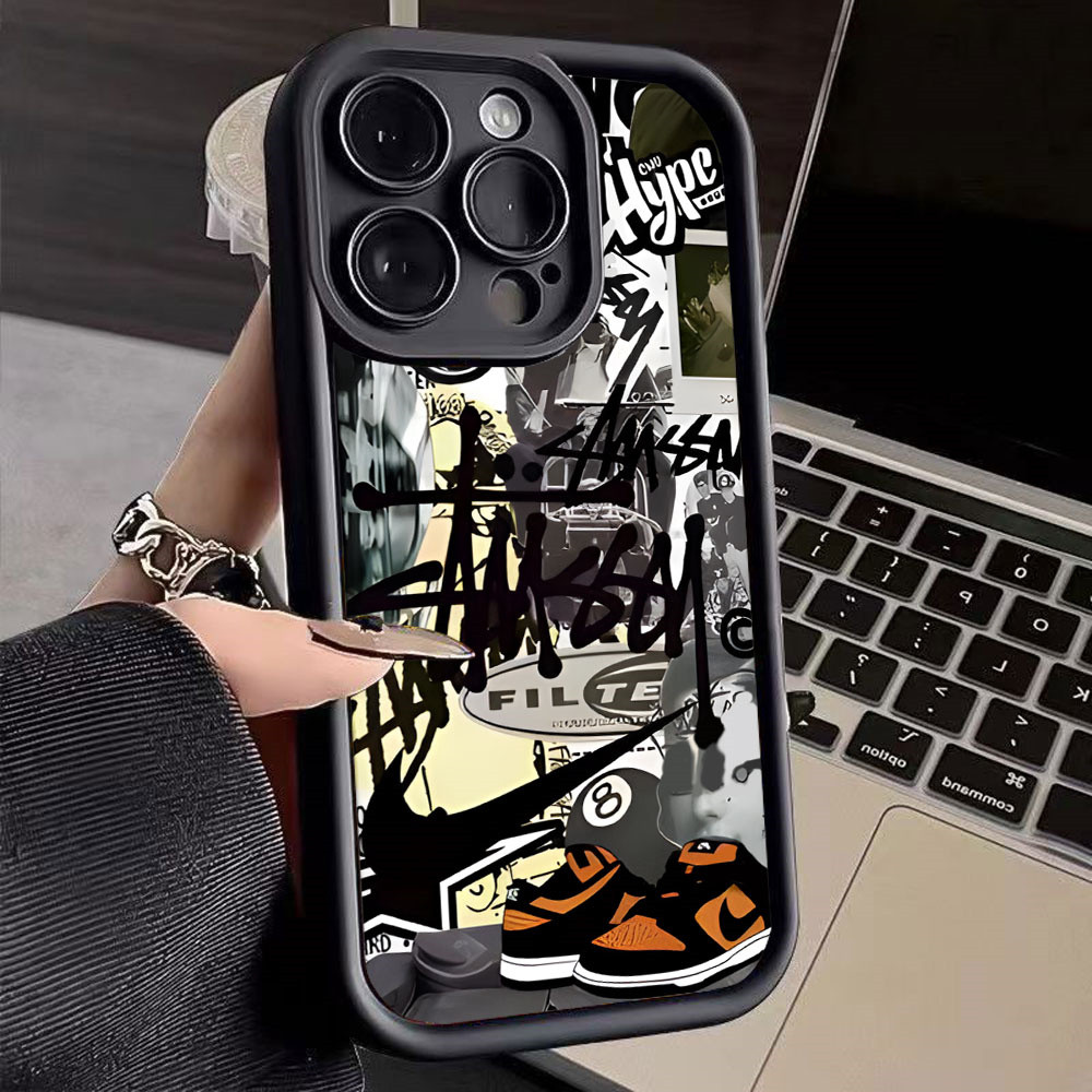 For Redmi 14C 13 13C 12C Note 13 Pro 12 11 10 A3 9C 9A 10C 10A Black Label Trendy Case Pengke ...