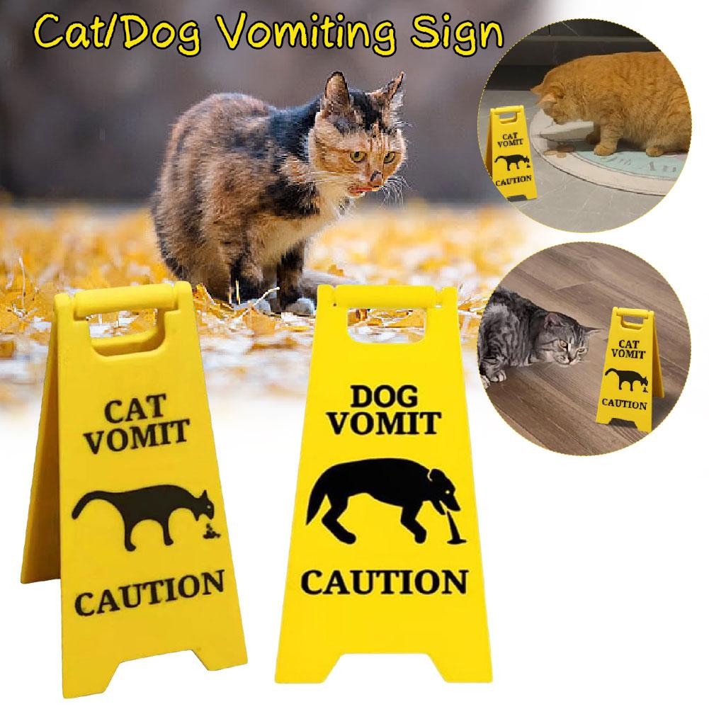 Cat Vomit Sign, Dog Vomit Sign, Funny Cat Signs Decor, Yard Warning ...
