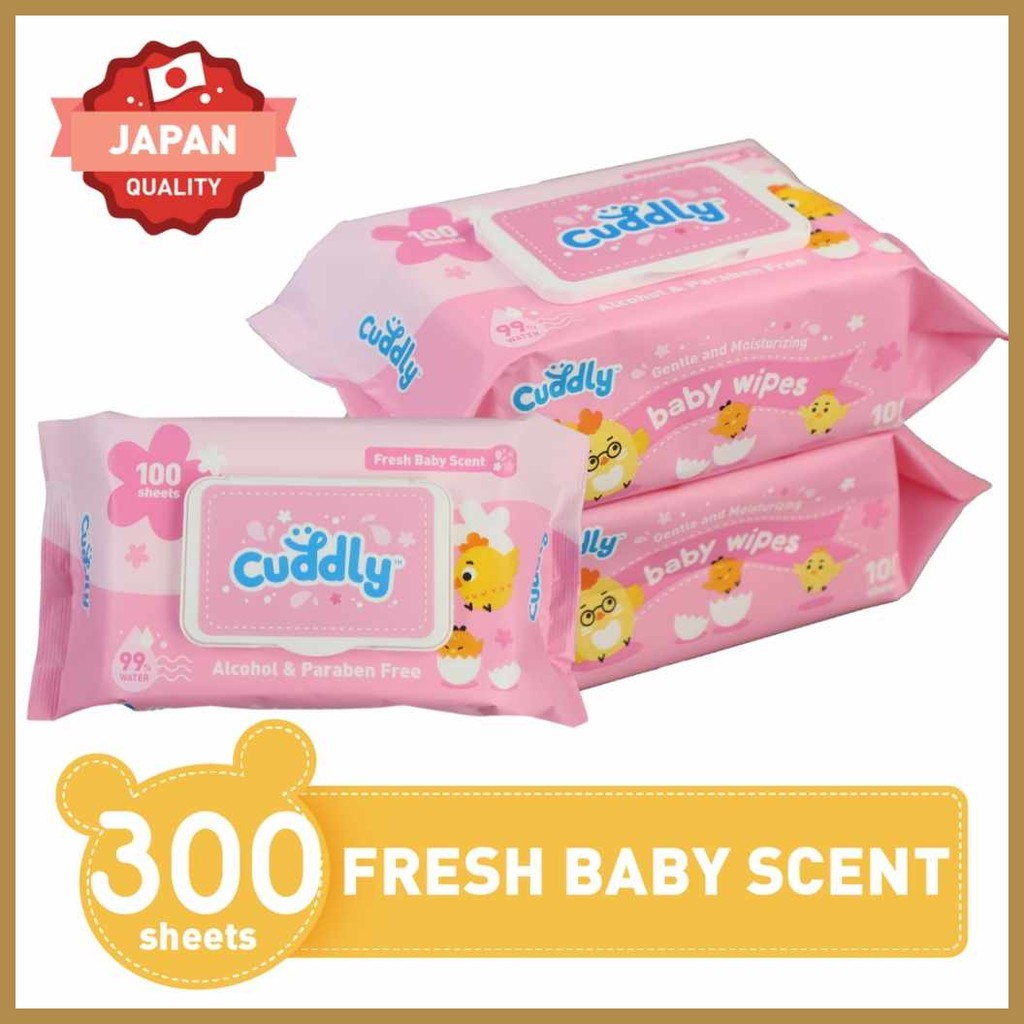 Cuddly*S^Scented$eH/Baby$UH/Wipes$og/100's$ER/Pack$uh/of$Hd/3$P/Bundle ...