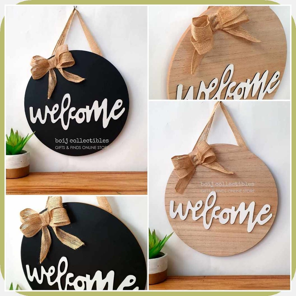 Wooden]Nk,Roundr*3D/bg$WELCOME^at$Sign^v$Wall^i$Hang^S$Display^M ...