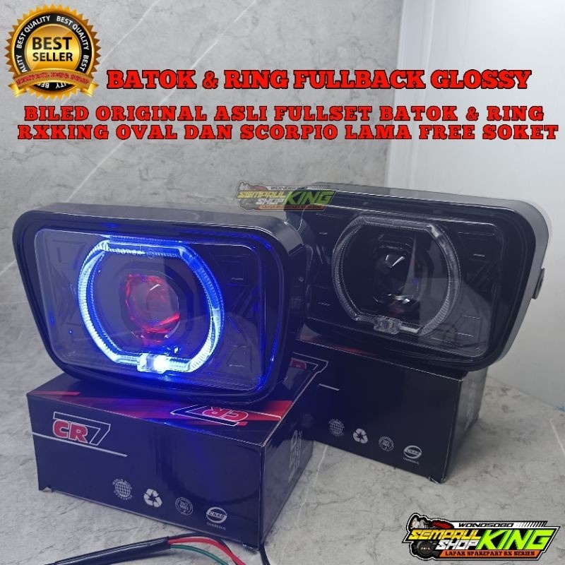 Original Rx king Biled Headlights 50watt Oval Fullblack Fullset Batok ...