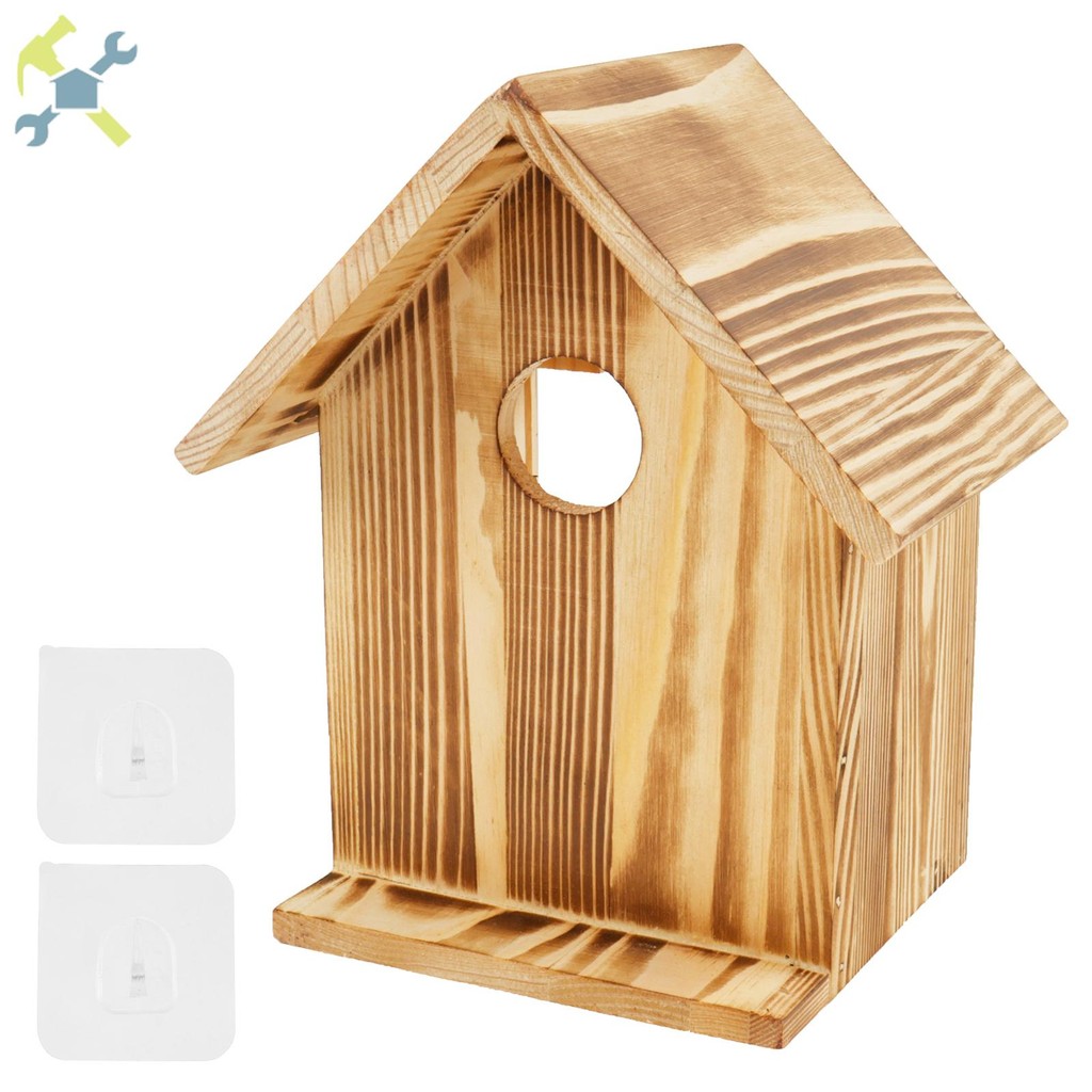 Wooden Hanging Birdhouse Window Bird House Bird Nest House With Clear ...