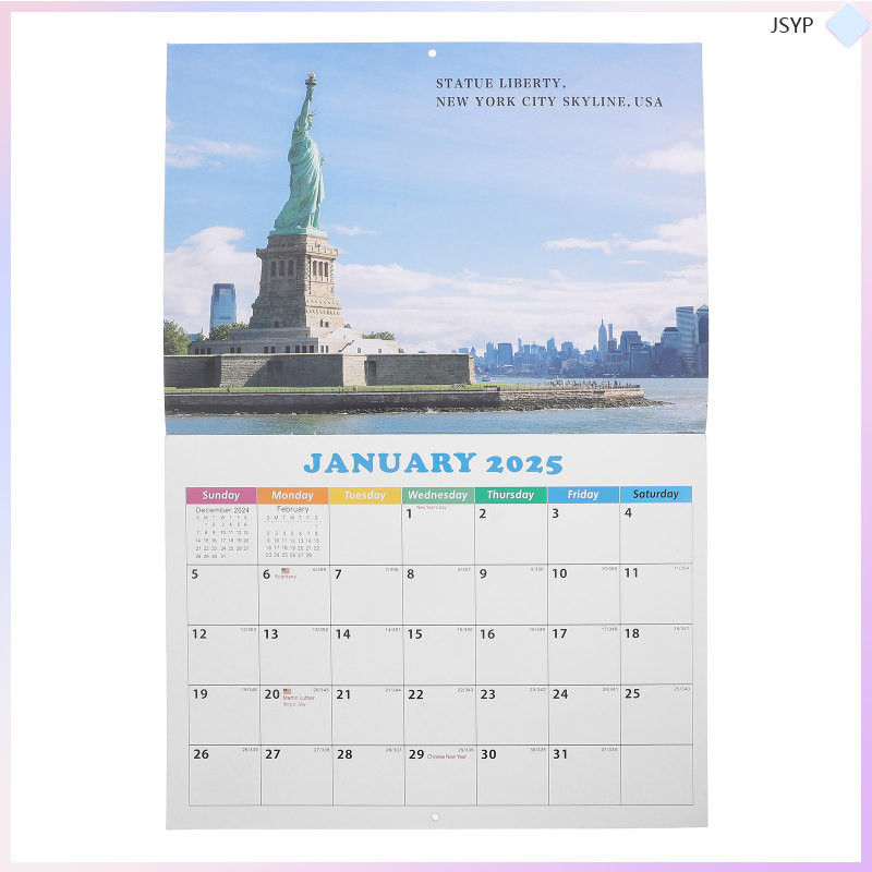 Calender World Scenery Wall Calendar 2025 Lunar Planner School Paper ...