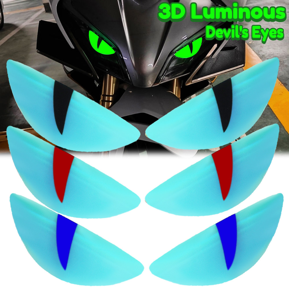 Night Safety Driving 3D Luminous Devil's Eye Motorcycle Headlight ...