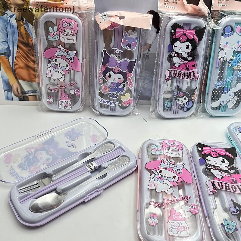 TJ 3Pcs/set Kawaii Cute Kid Cutlery Set Toy Gift My Melody Cinnamoroll ...