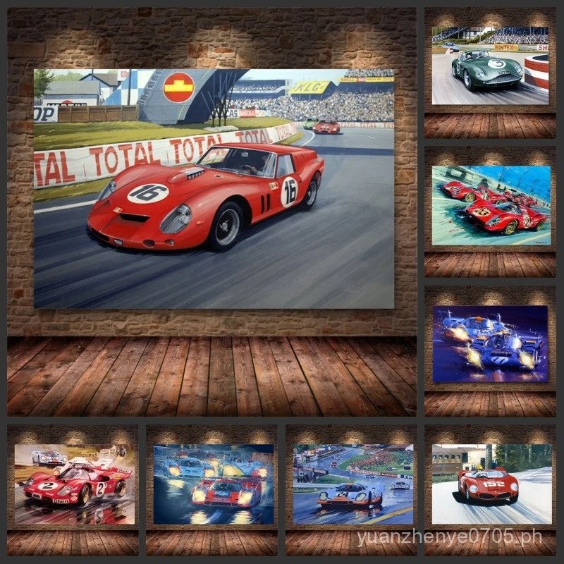 Classic Car Poster Ferrari Classic Racing F1 Racing Canvas Painting ...