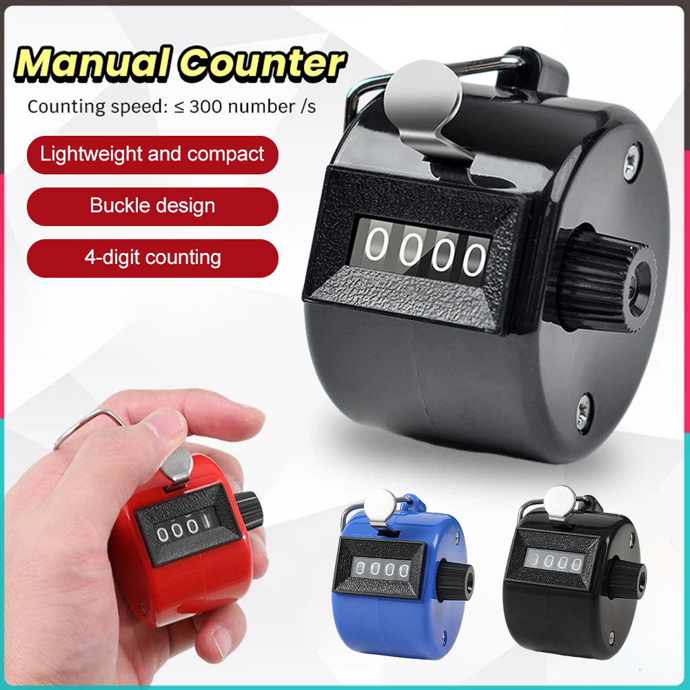 SSS Mini Digital Hand Tally Counter 4 Digit Number Colorful Counting ...
