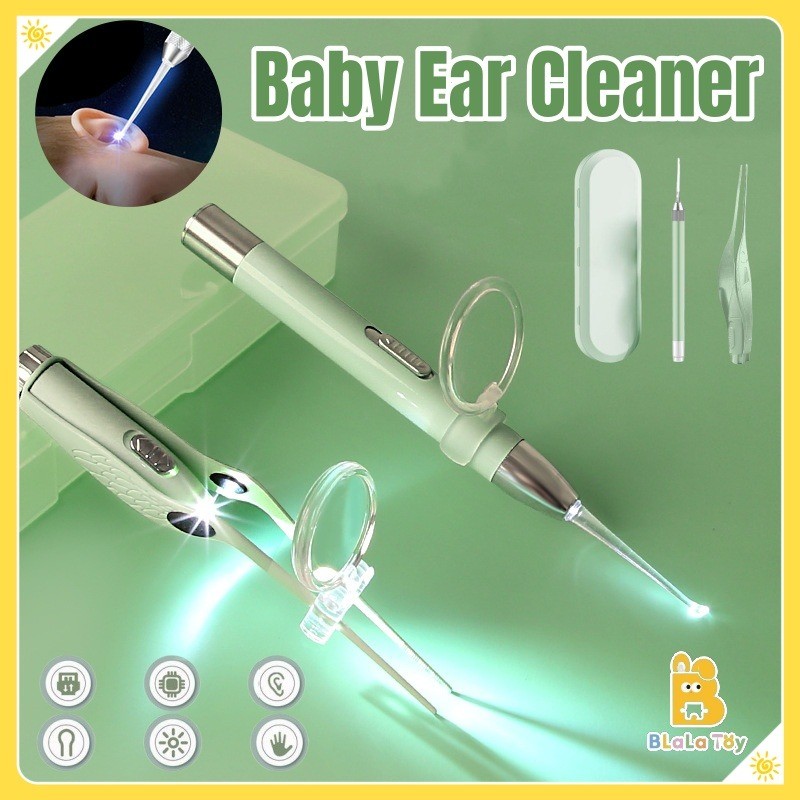 Baby Ear Cleaner With Led Light Soft Silicone Ear Stick Endoscope Light ...