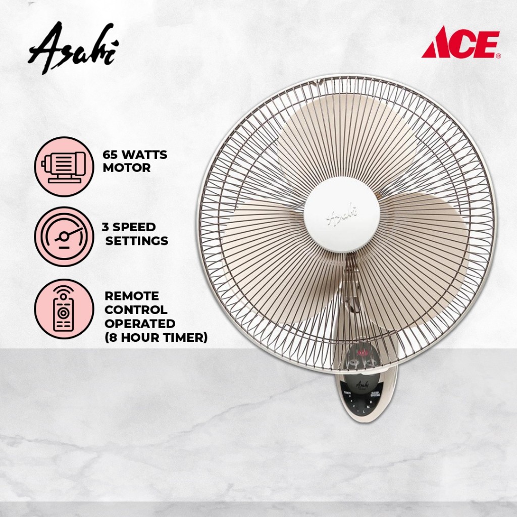 Asahi WF-625R Remote Controlled Wall Fan 16in. | Shopee Philippines