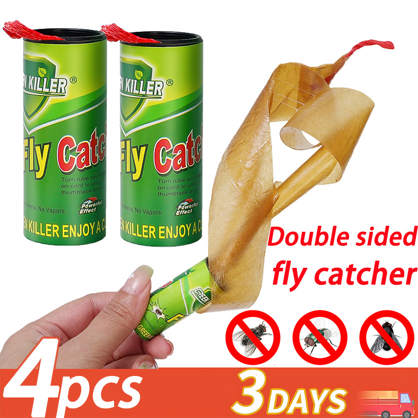 1/4Pcs Double-sided Sticky Flies Strips / Flying Insect Trap / Sticky ...
