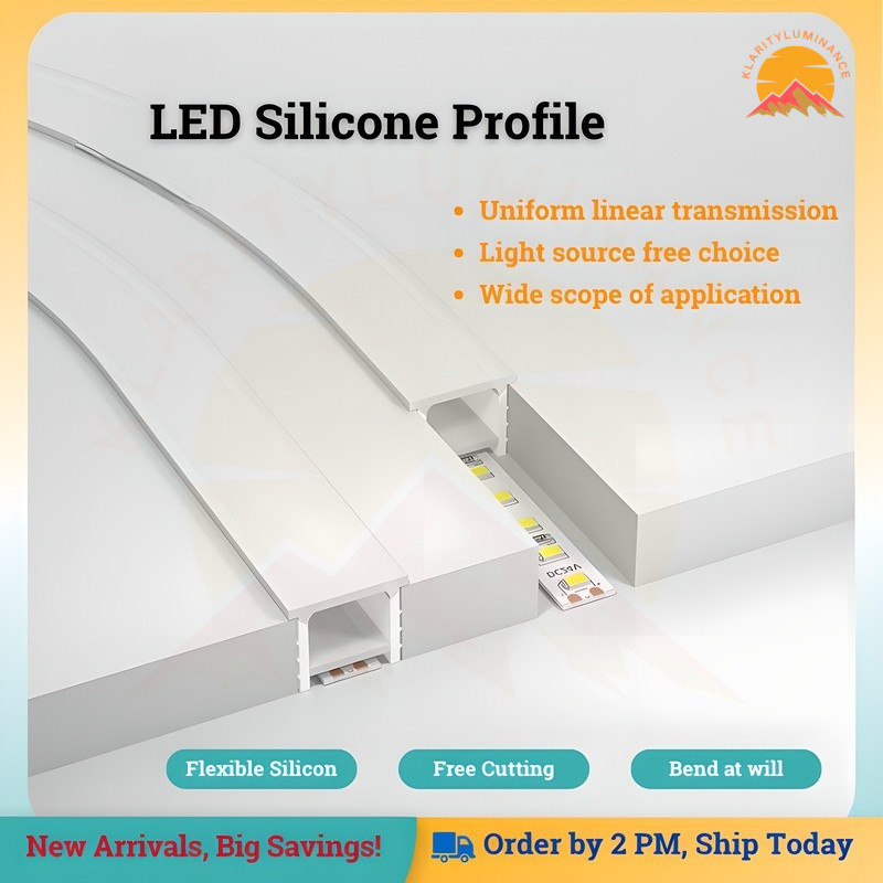 10M 5M 2M Flexible led silicone channel embedded light strip surface ...