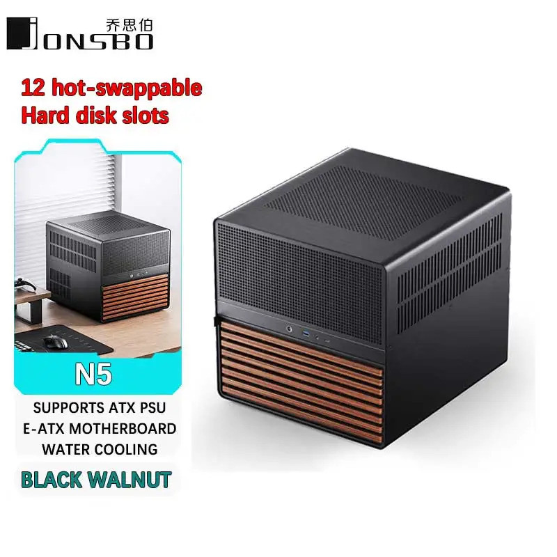 JONSBO N5 NAS Case supports ITX/M-ATX/ATX/E-ATX motherboards ATX PSU ...