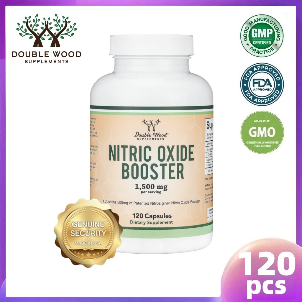 Double Wood Nitric Oxide Booster Capsules 1500mg Improve Exercise ...