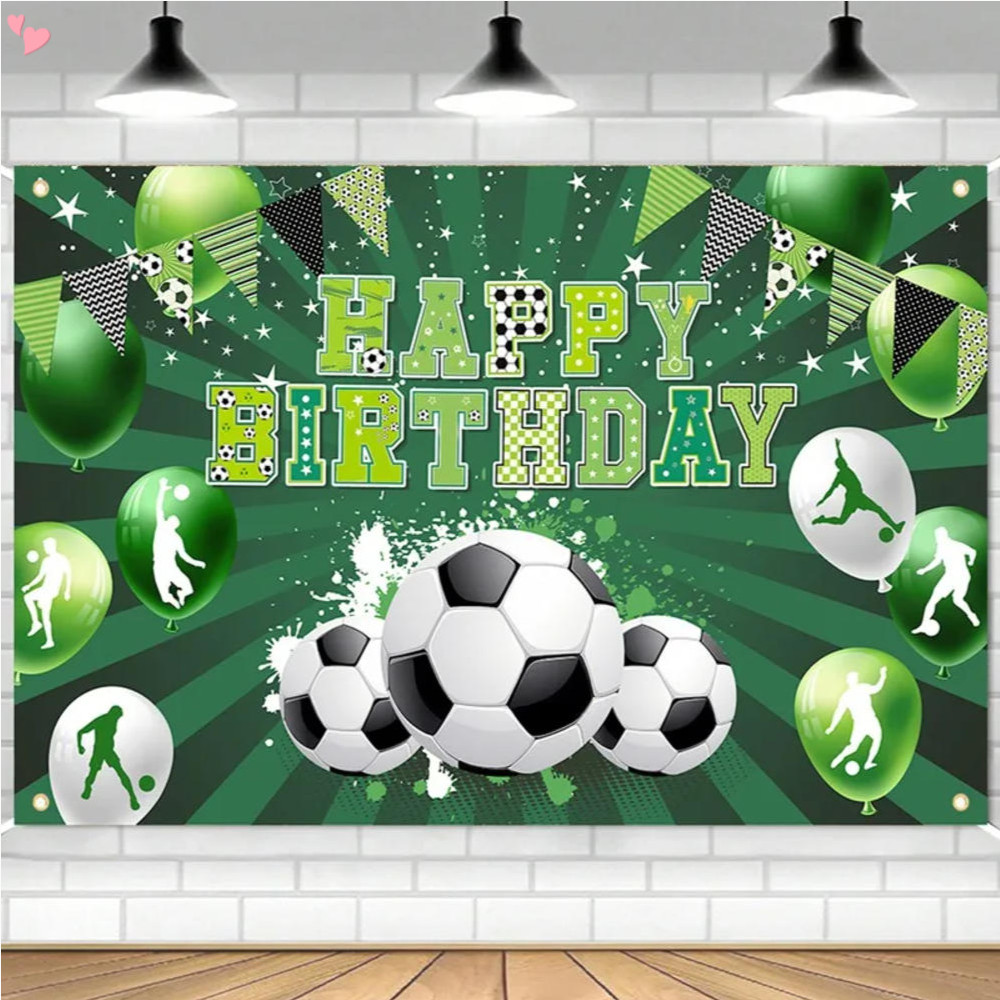 Soccer Birthday Party Backdrop Banner Football Soccer Theme Birthday ...