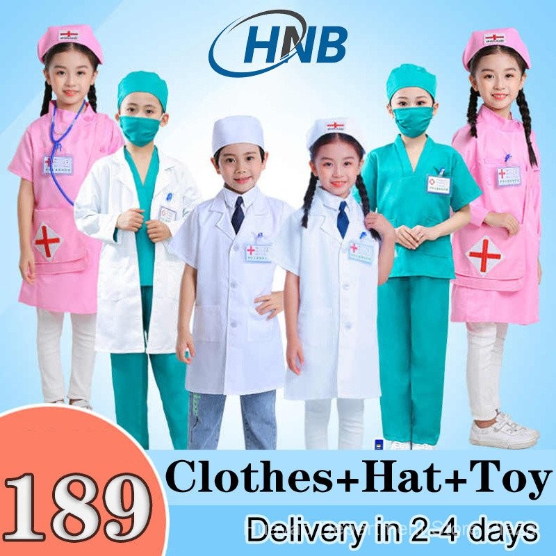 Doctor Costume for Girls Nurse Uniform Surgical Gown Doctor Outfit ...