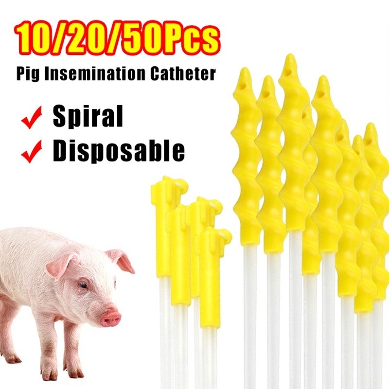 10/20/50Pcs Pig Disposable Artificial Insemination Catheter A.I. Spiral ...