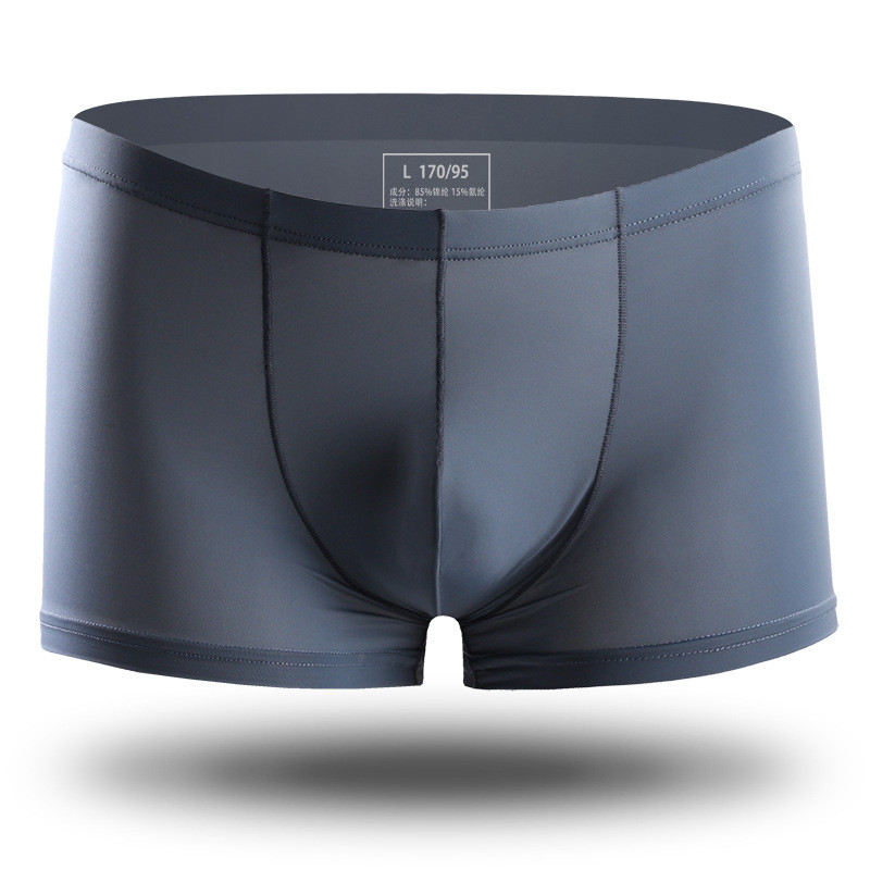 Summer Youth Thin Men's One-Piece Ice Silk Seamless Men's Boxer Solid ...