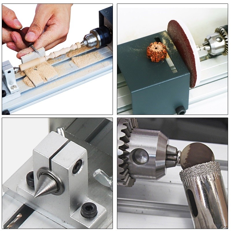 new 12-24V 100W Mini Lathe Beads Machine Woodwork DIY Lathe Standard ...