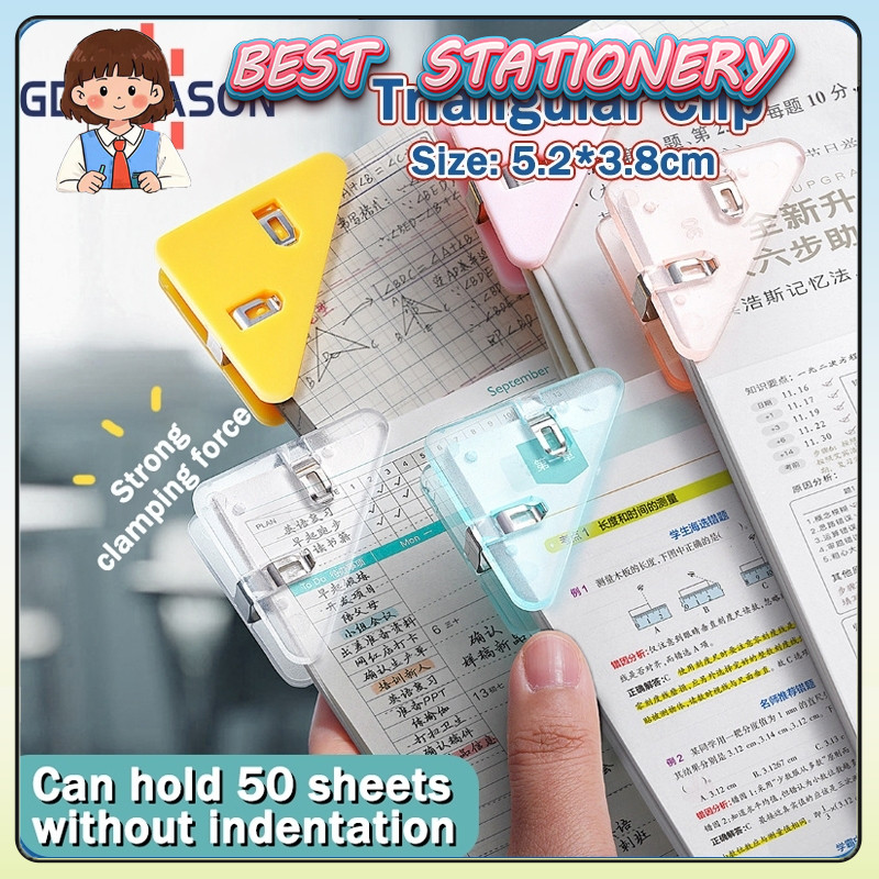 Cute Corner Paper Clamp Triangular Clip Small File Clip Notes Holder ...