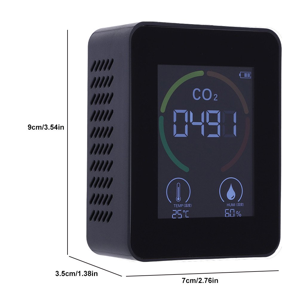 3 in 1 Digital CO2 Meter Air Quality Monitor Temperature Humidity ...
