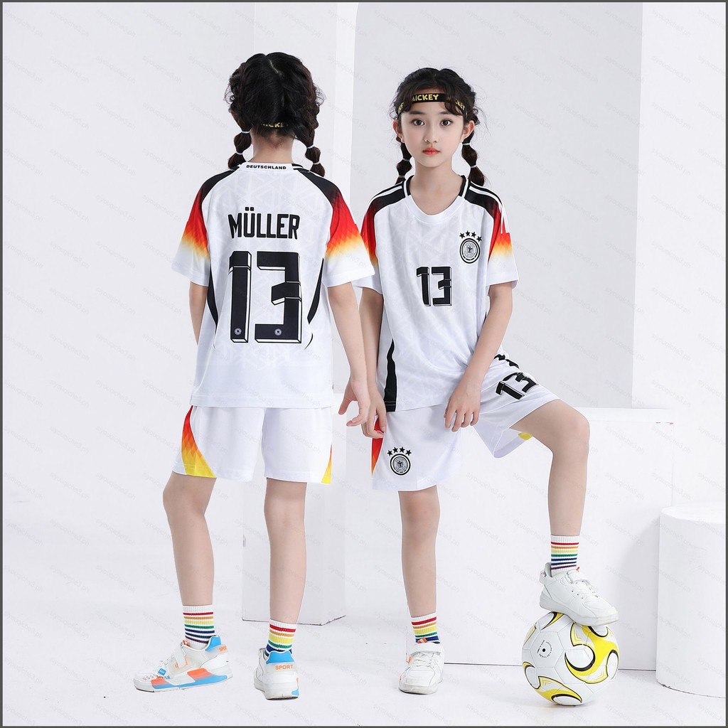 24/25 Childrens Set Germany home Jersey Muller Football Tshirt Shorts ...