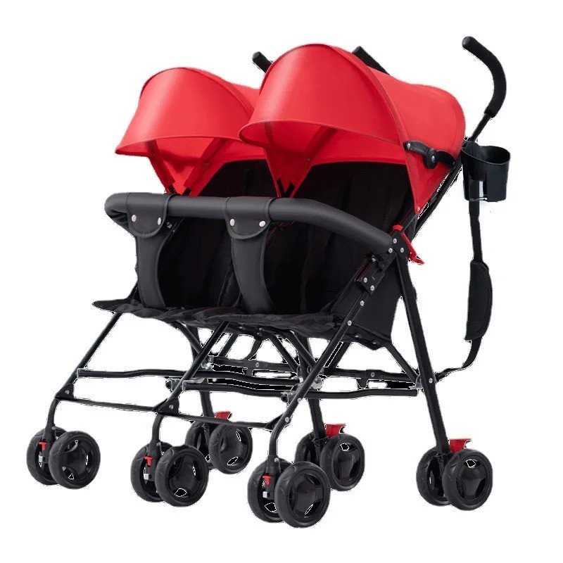 Twin stroller super light folding double umbrella cart second child ...
