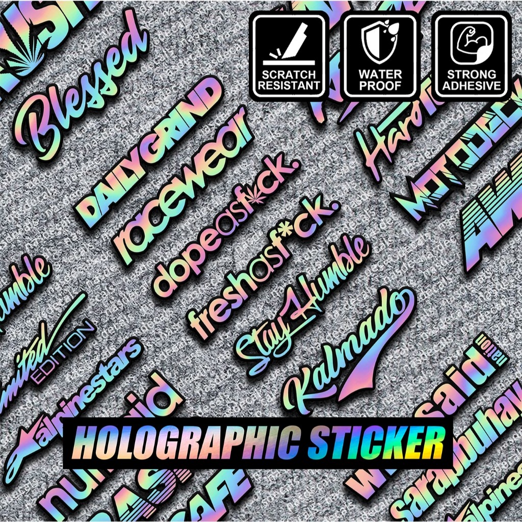 AGM Holographic Sticker for Motorcycle Stickers Set Waterproof Vinyl ...