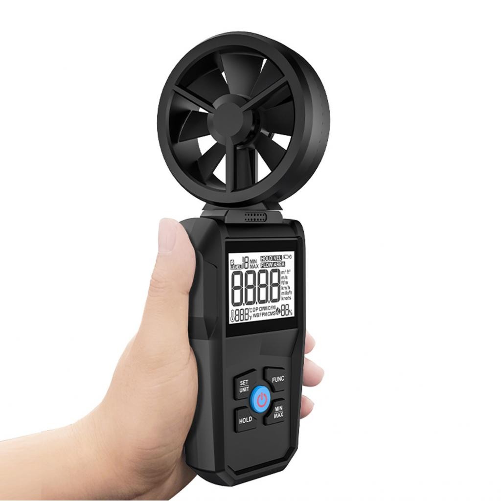 Digital Anemometer High Accuracy 180 Degree Rotation Fan LCD Display ...