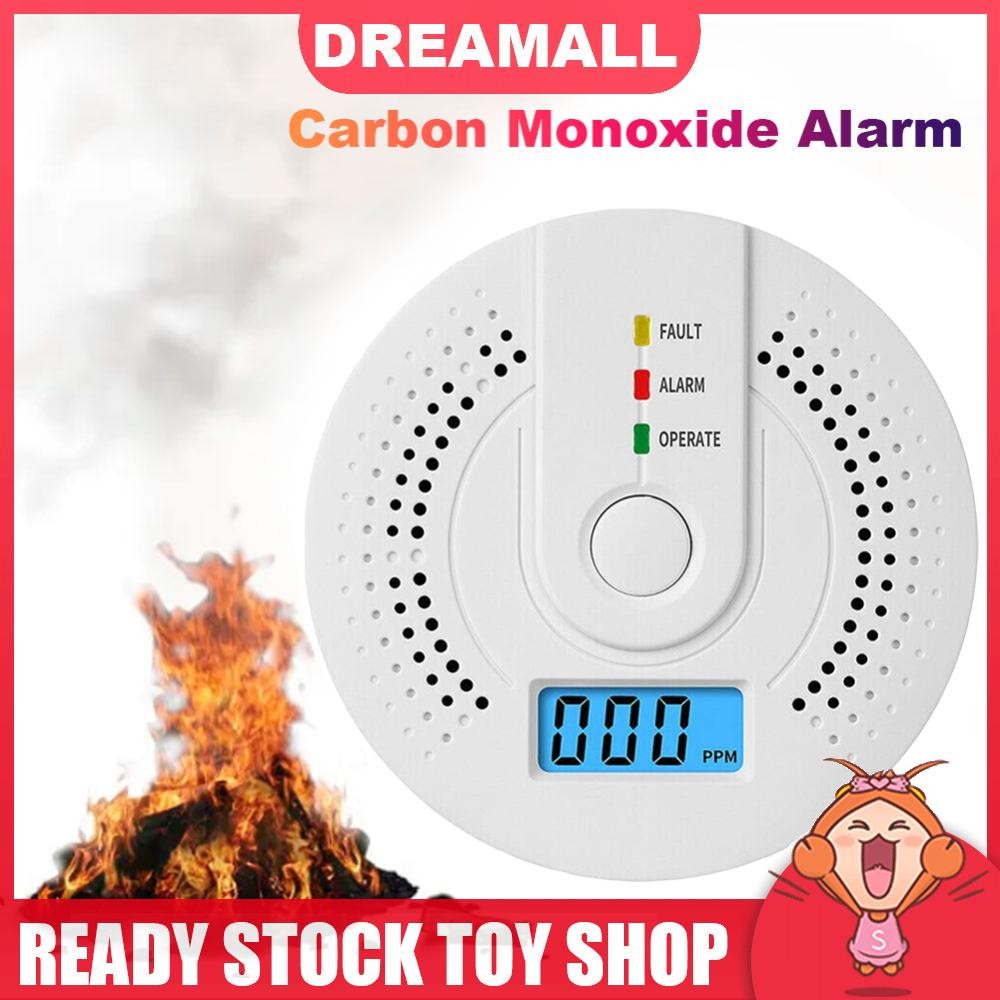 Digital Carbon Monoxide Detector Sound Warning Battery Powered CO Gas ...