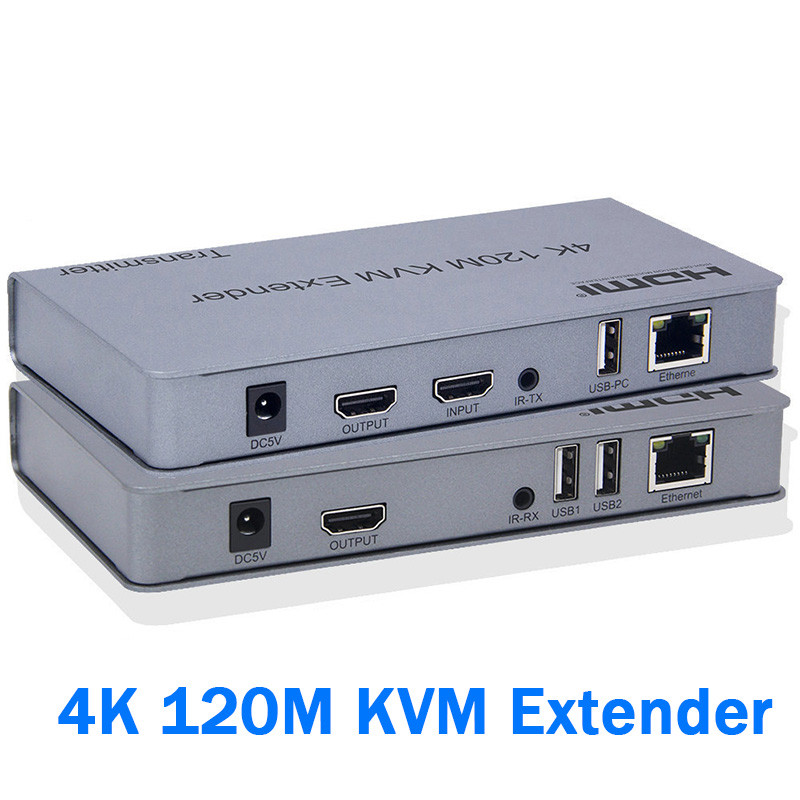 4K 120M HDMI-Compatible KVM Extender Over Cat5e Cat6 Rj45 Ethernet Cable HDMI USB Extender ...