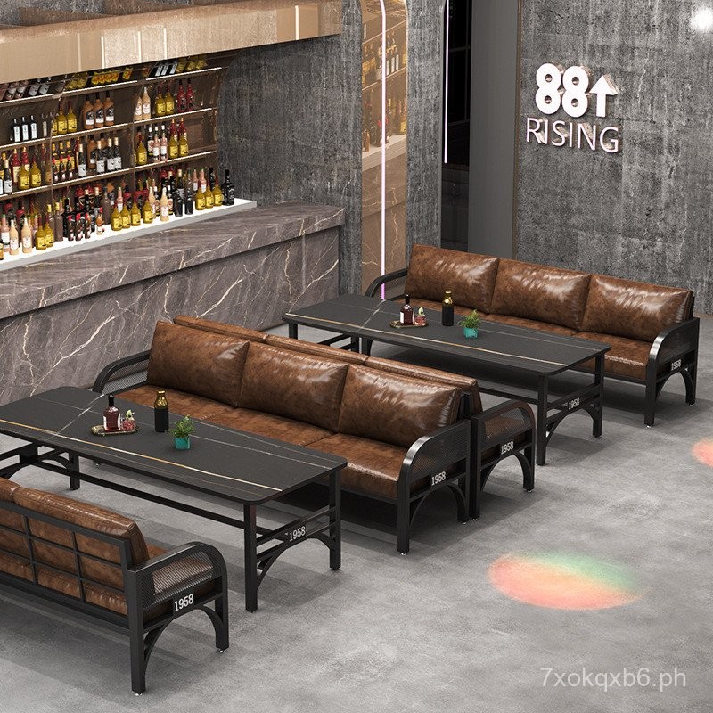 Retro Industrial Style Bar Quiet Bar Tables and Chairs Pub Barbecue ...