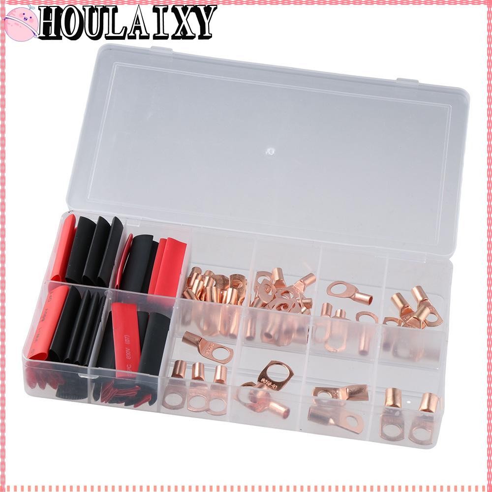HOULAIXY 100PCS Copper Wire Lugs, Battery Cable Ends Wire Lug Crimping ...